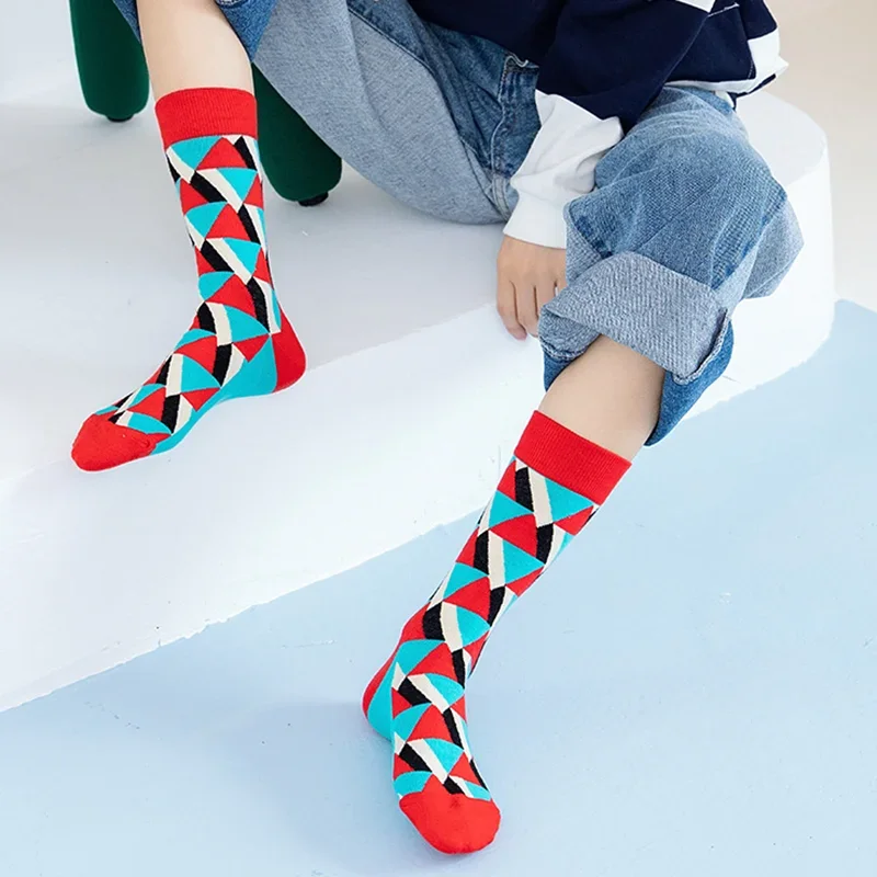 1 pair New product geometric trendy socks foreign trade socks men and ...