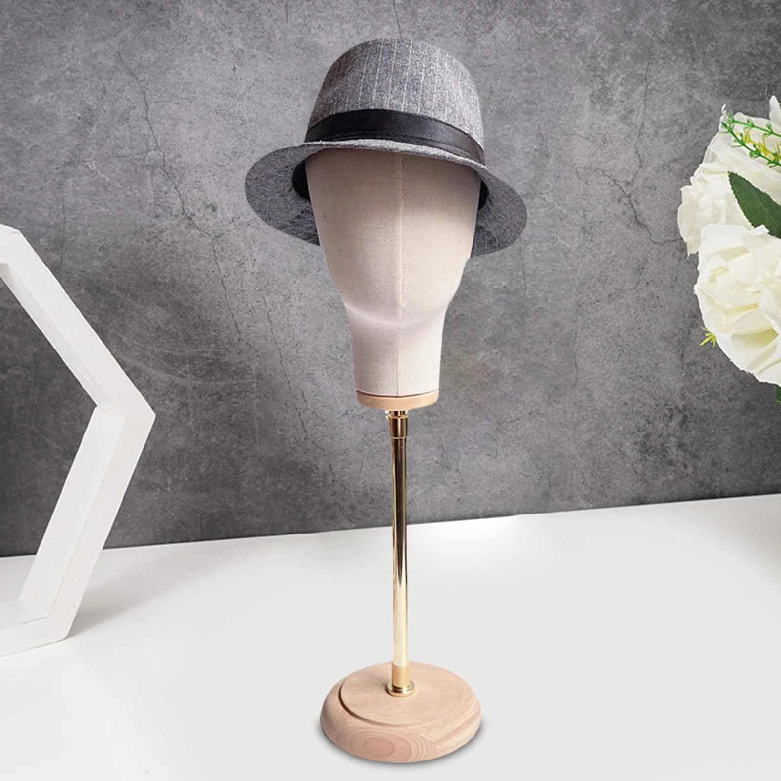 Hat Display Stand Mannequin Head model Adjustable Height Caps Storage ...