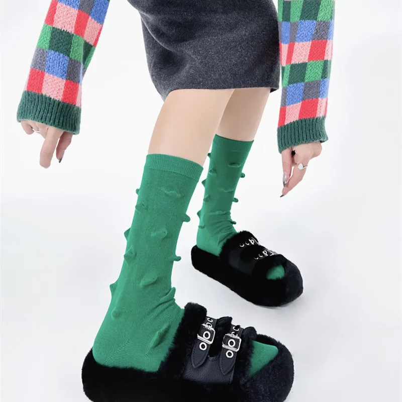 Calcetines de algodón de tubo medio para hombre y mujer, calcetín de ...