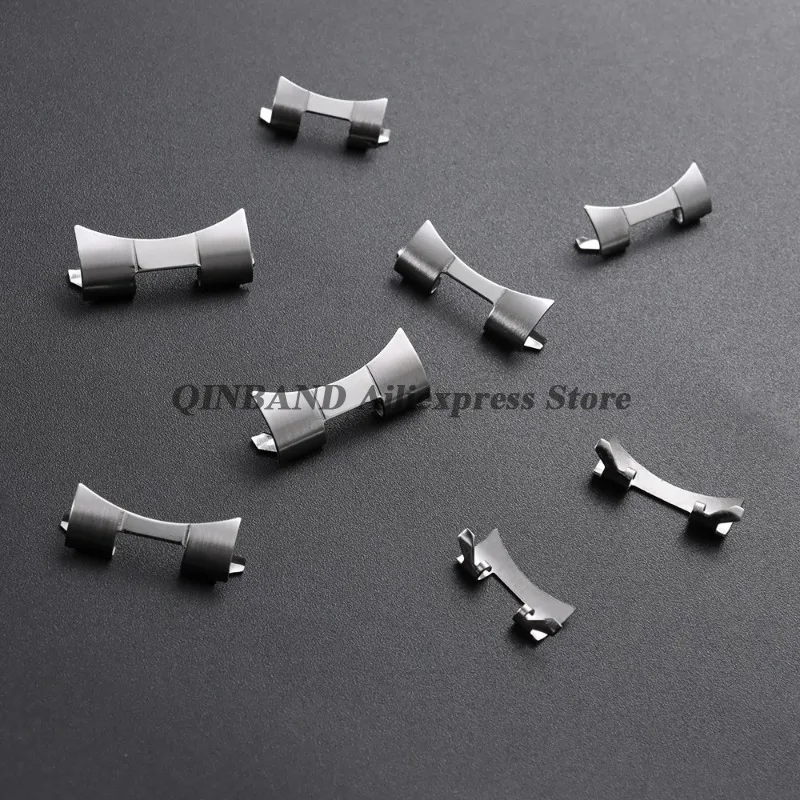 Curved End Link Strap Connectors 12/14/16/18/19/20/22/24mm Stainless ...