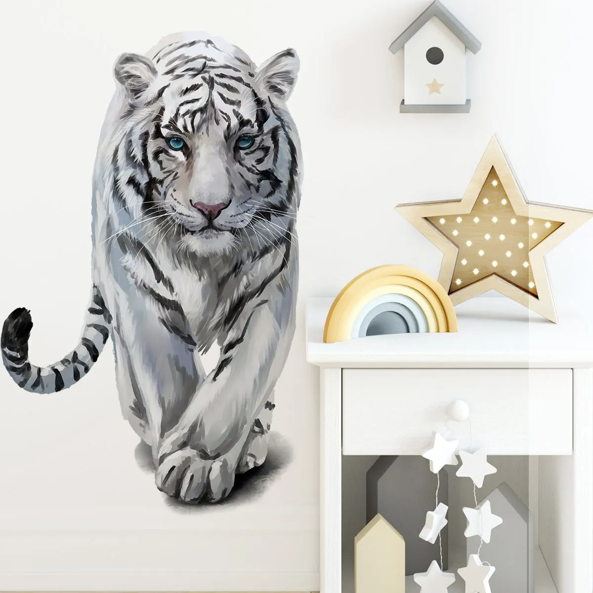 White Tiger Skin Background