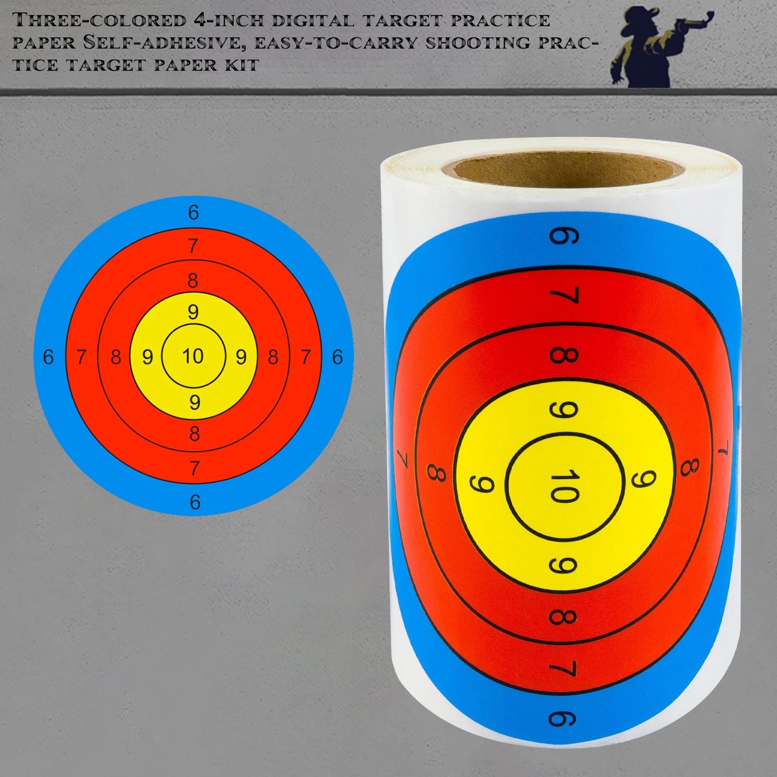 Color Ring Digital Accurate 100Pcs 4inch Shooting Practice Target ...