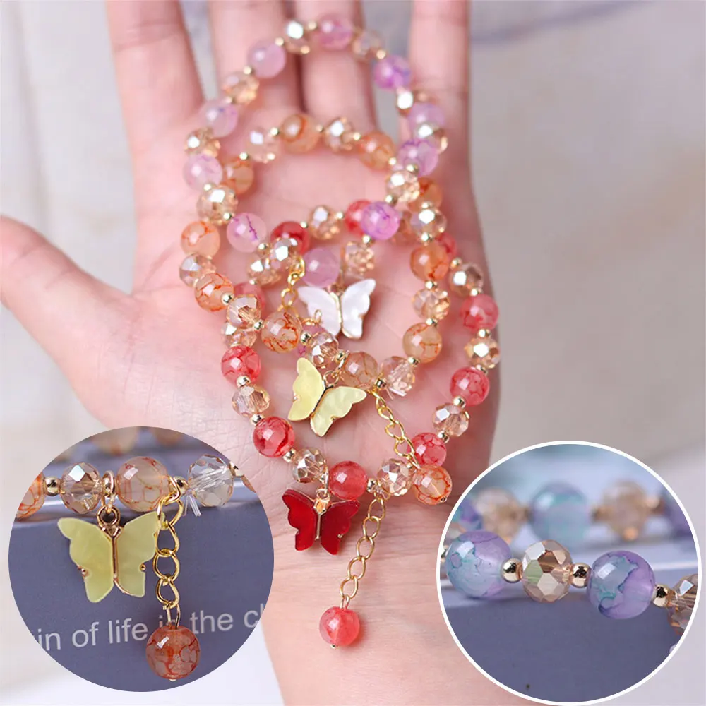 Sweet-Artificial-Crystal-Butterfly-Bracelets-Romantic-Beaded-Hand-Chain ...