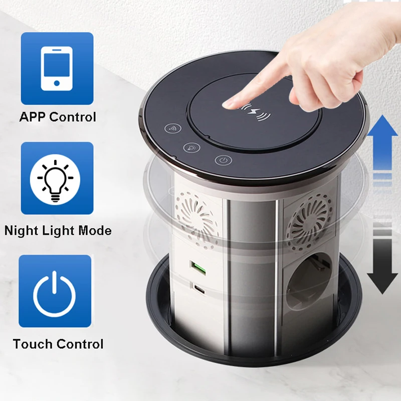EU-Tower-Socket-USB-C-TUYA-Electric-Lifting-Hidden-Tabletop-125mm ...