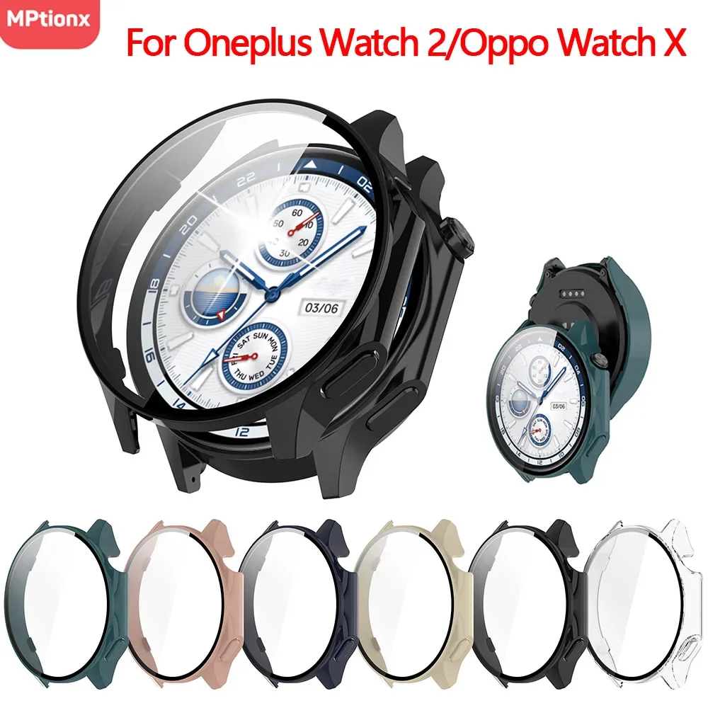 PC Case+Glass for Oneplus Watch 2 Smart Watch Tempered Glass All-around ...