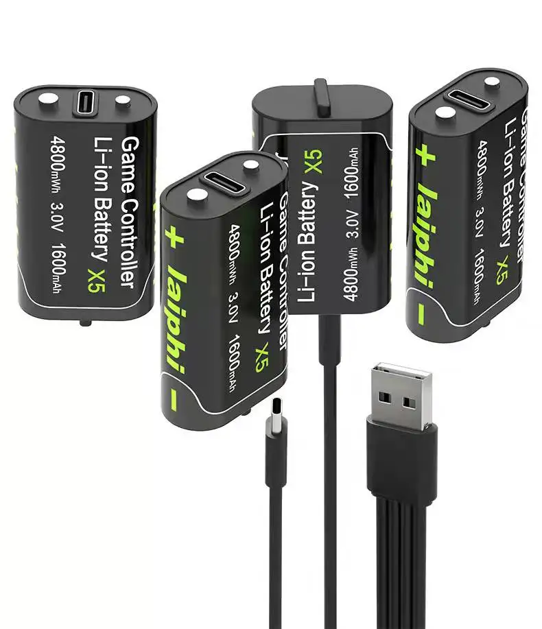 2*4800mWh Xbox Battery Pack 3.0V with USB C Cable, for Xbox Wireless ...