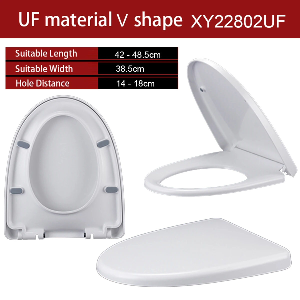 Urea-Formaldehyde-V-Shape-Slow-Closure-Toilet-Caps-Universal-Toilet-Lid ...