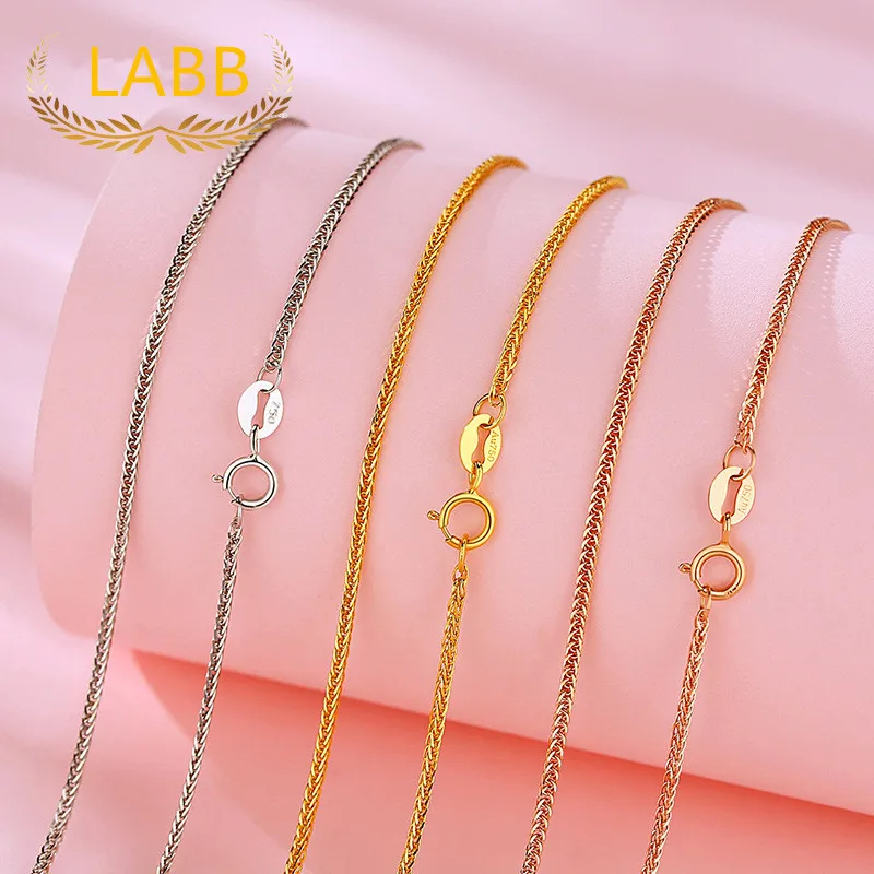 LABB-Pure-18K-yellow-Gold-Chopin-Chain-Necklace-Au750-Fine-Jewelry-For ...