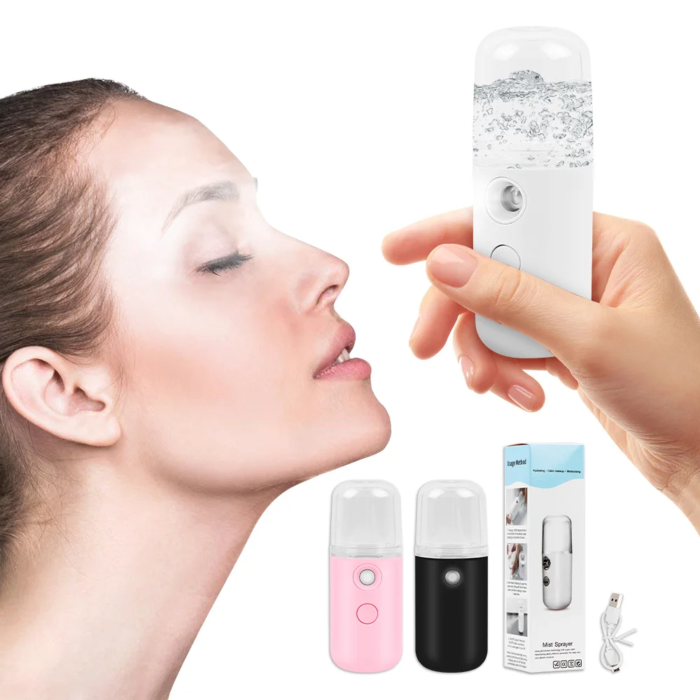 USB-Mist-Facial-Sprayer-Humidifier-Rechargeable-Nebulizer-Face-Steamer ...