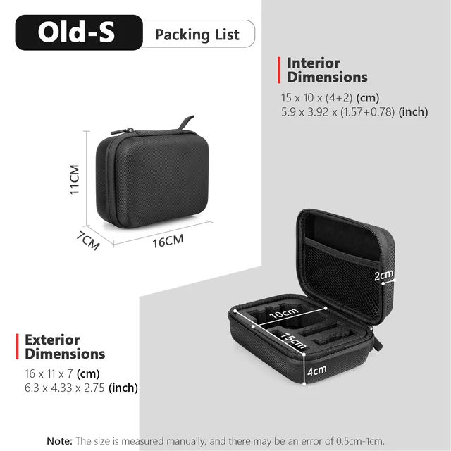 Vamson Large Waterproof Carrying Case PU for Gopro Hero 11/10/9/8/7/6 ...