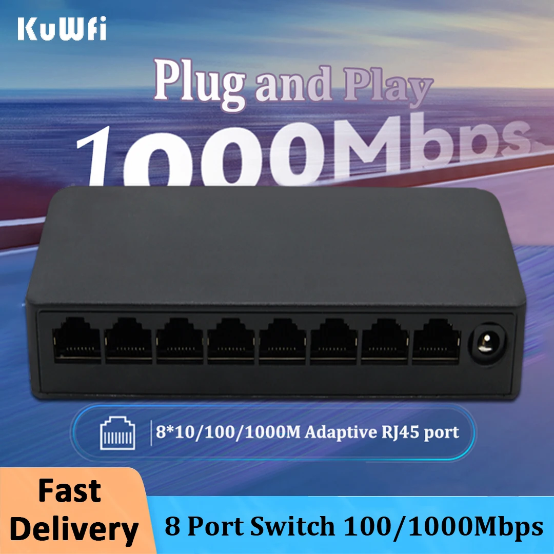 KuWFi-Mini-Network-Switch-8-Port-100-1000Mbps-Fast-Ethernet-Switcher ...