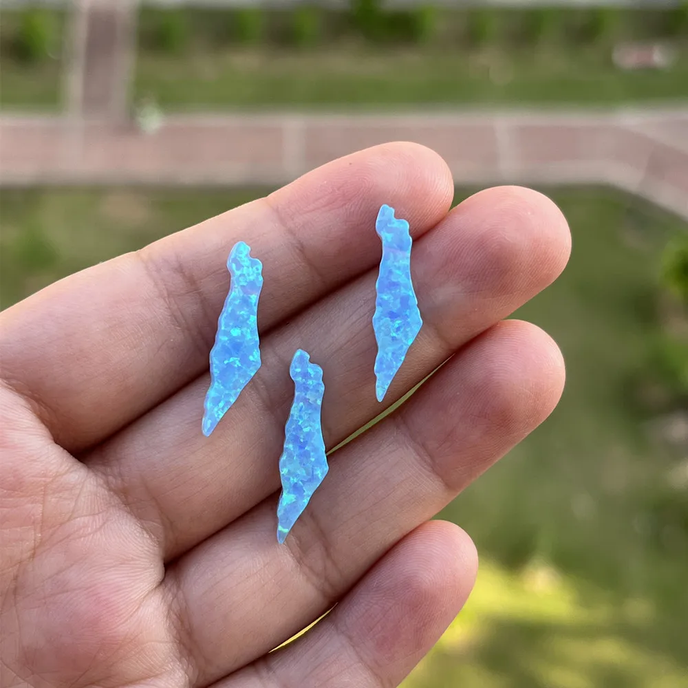 3pcs-lot-In-Stock-Synthetic-Fire-Opal-light-blue-or-White-Israel-Map ...