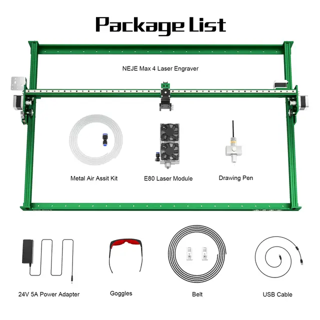 NEJE Max 4 120W E80 Laser Engraver Cutter CNC GRBL Wireless Control ...