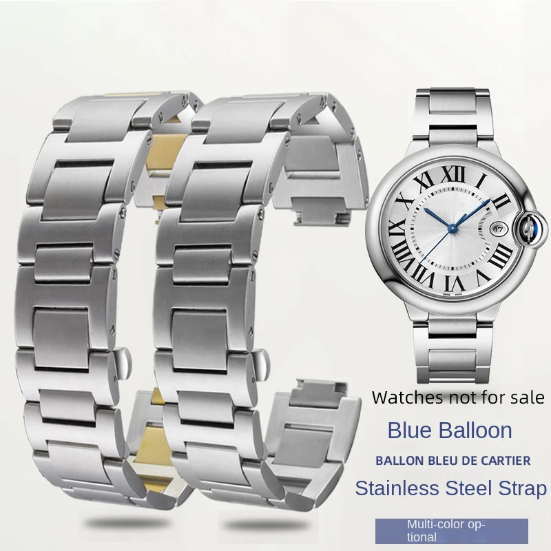 For-Cartier-Blue-Balloon-Stainless-Steel-Bracelet-Raised-Mouth-Strap ...