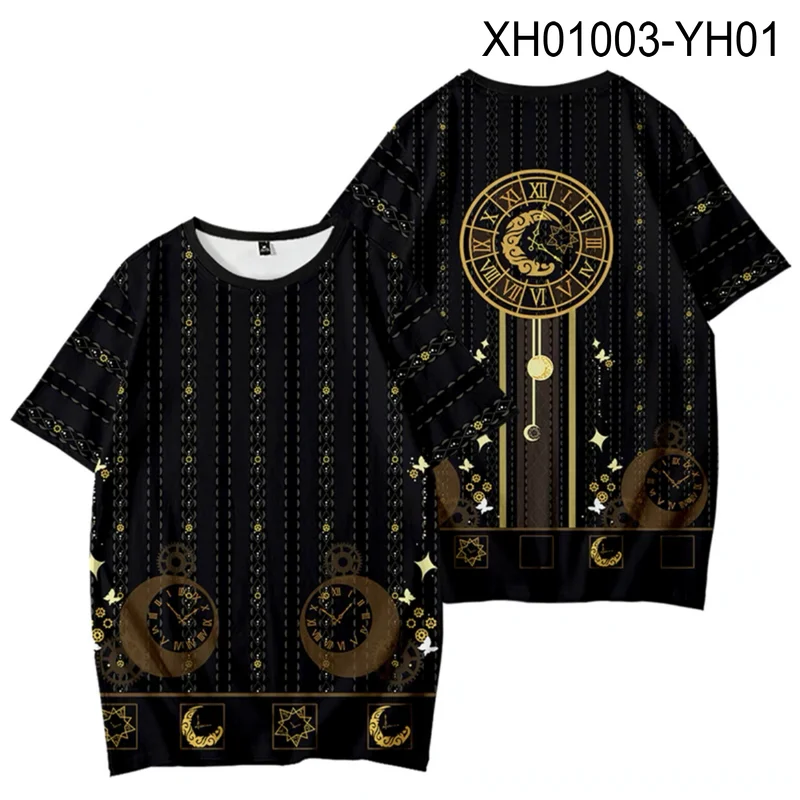 Moon-Clock-3D-Printing-Summer-Short-Sleeve-T-shirt-Japanese-Kimono ...