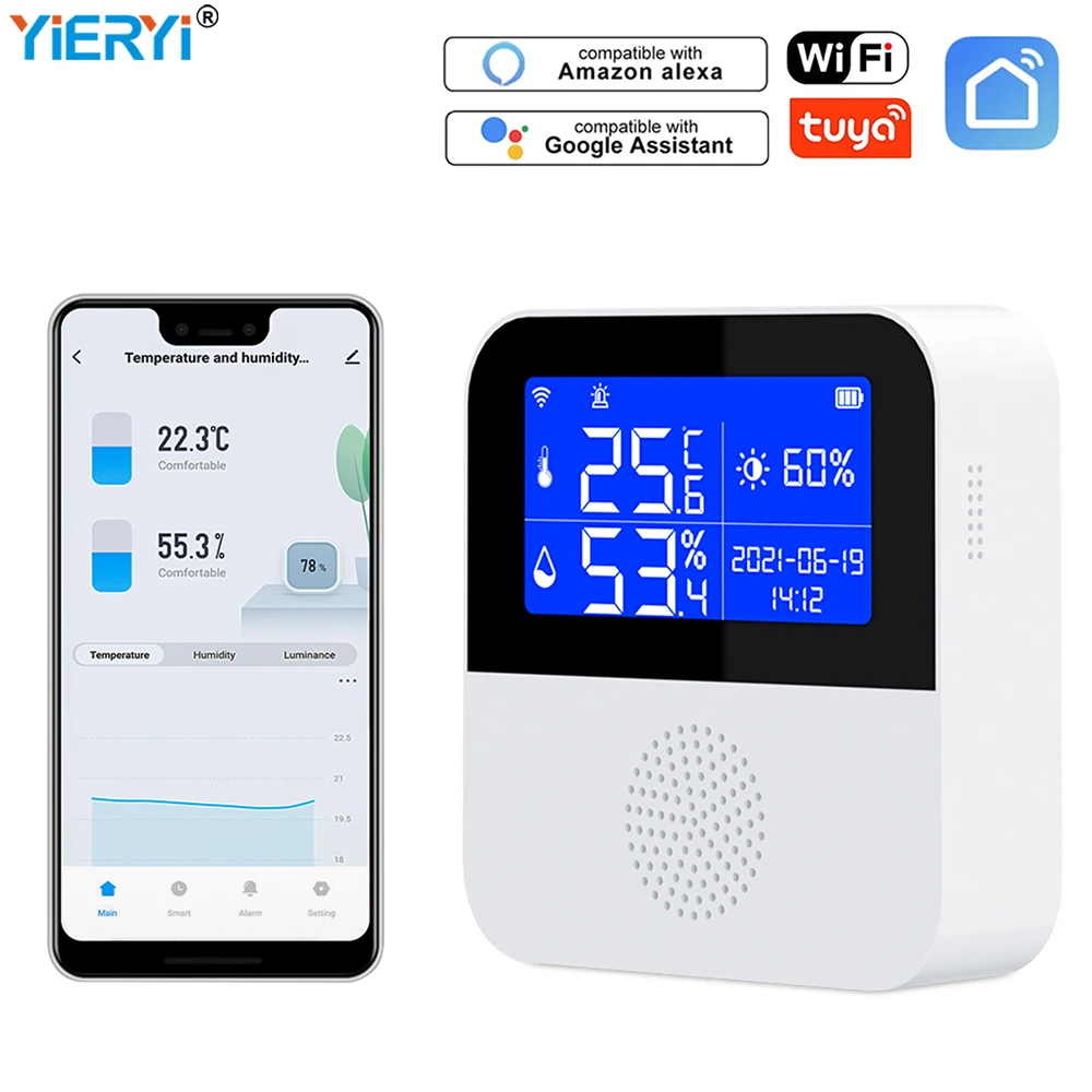 WiFi-Thermometer-Hygrometer-Temperature-Humidity-Sensor-Tuya-Smart-APP ...