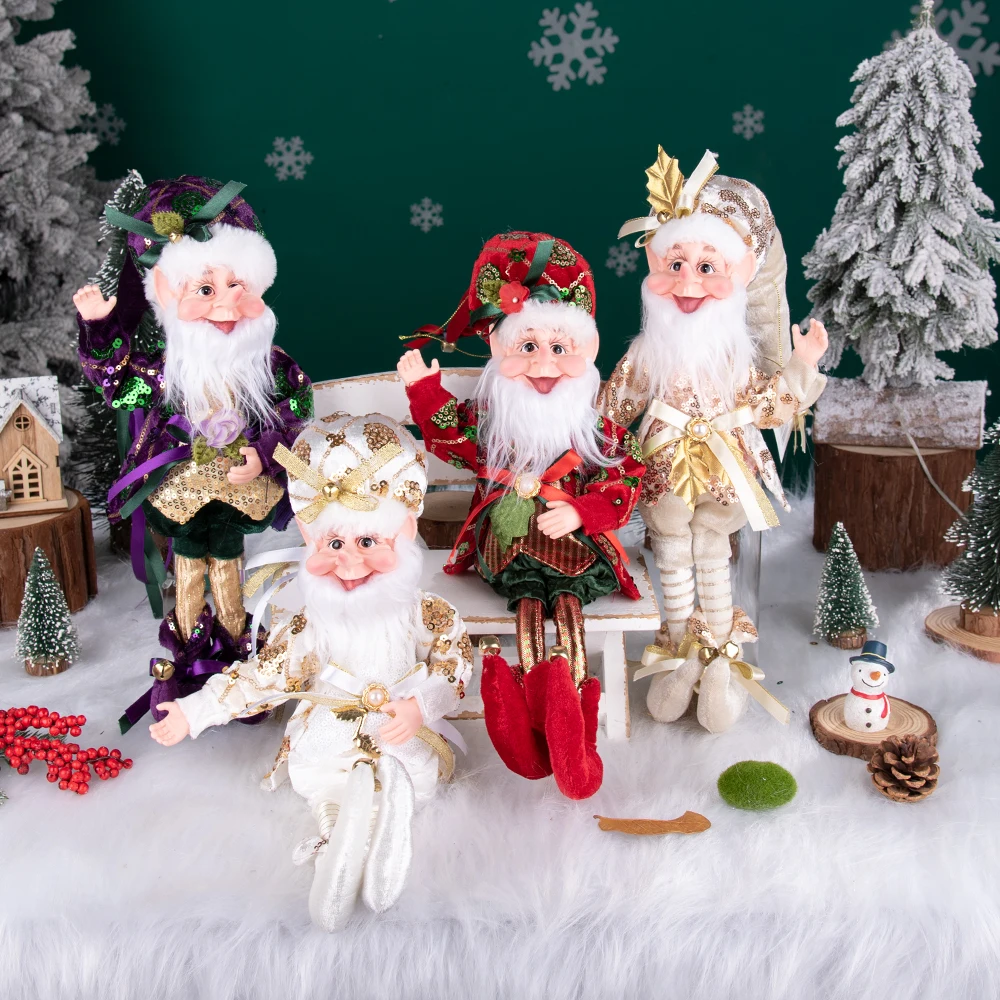 Christmas Elves Home Christmas Tree Ornaments Long Nose Doll Figurine ...