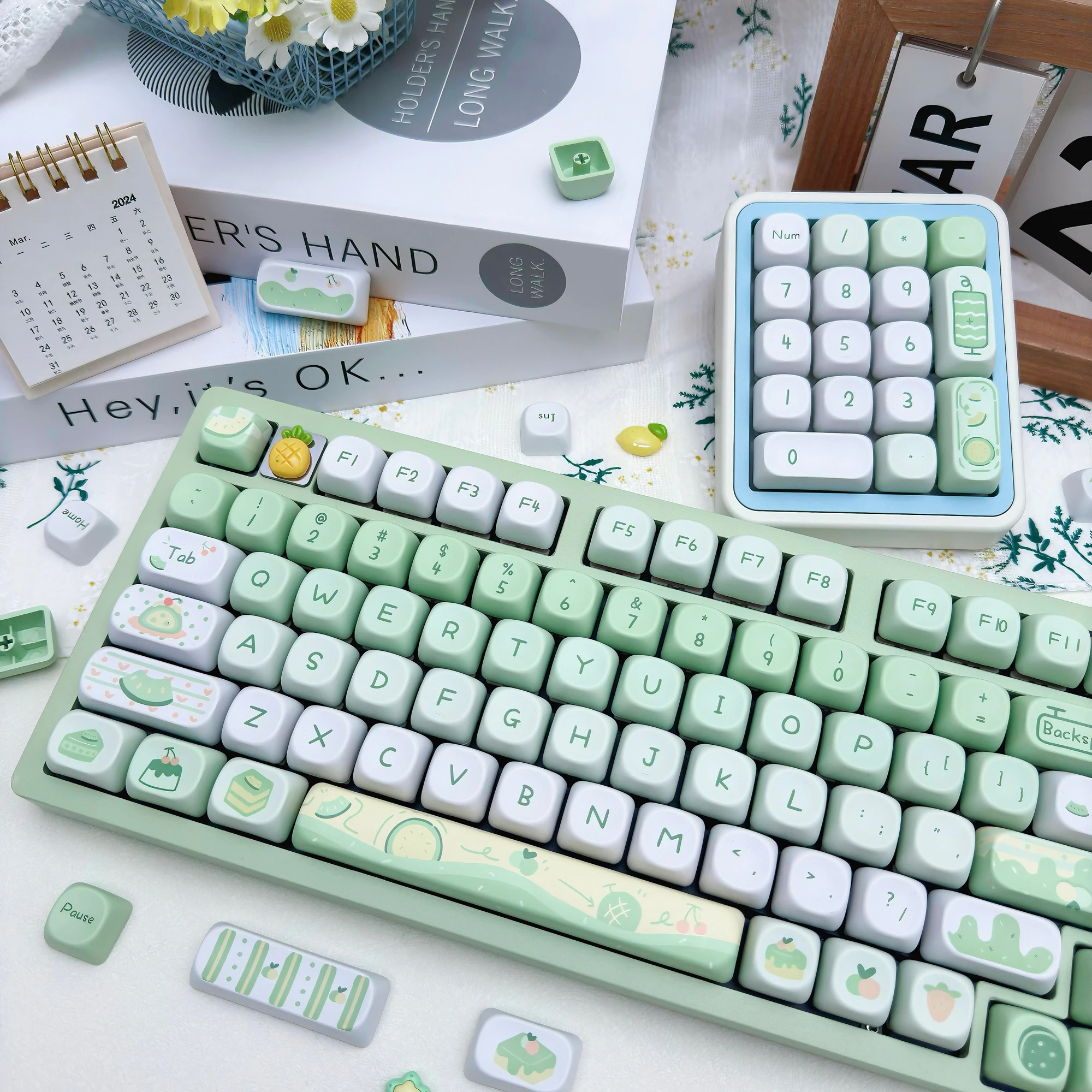 Honeydew Melon Ice Cream 114 Keys Summer Theme Keycap PBT Sublimation ...