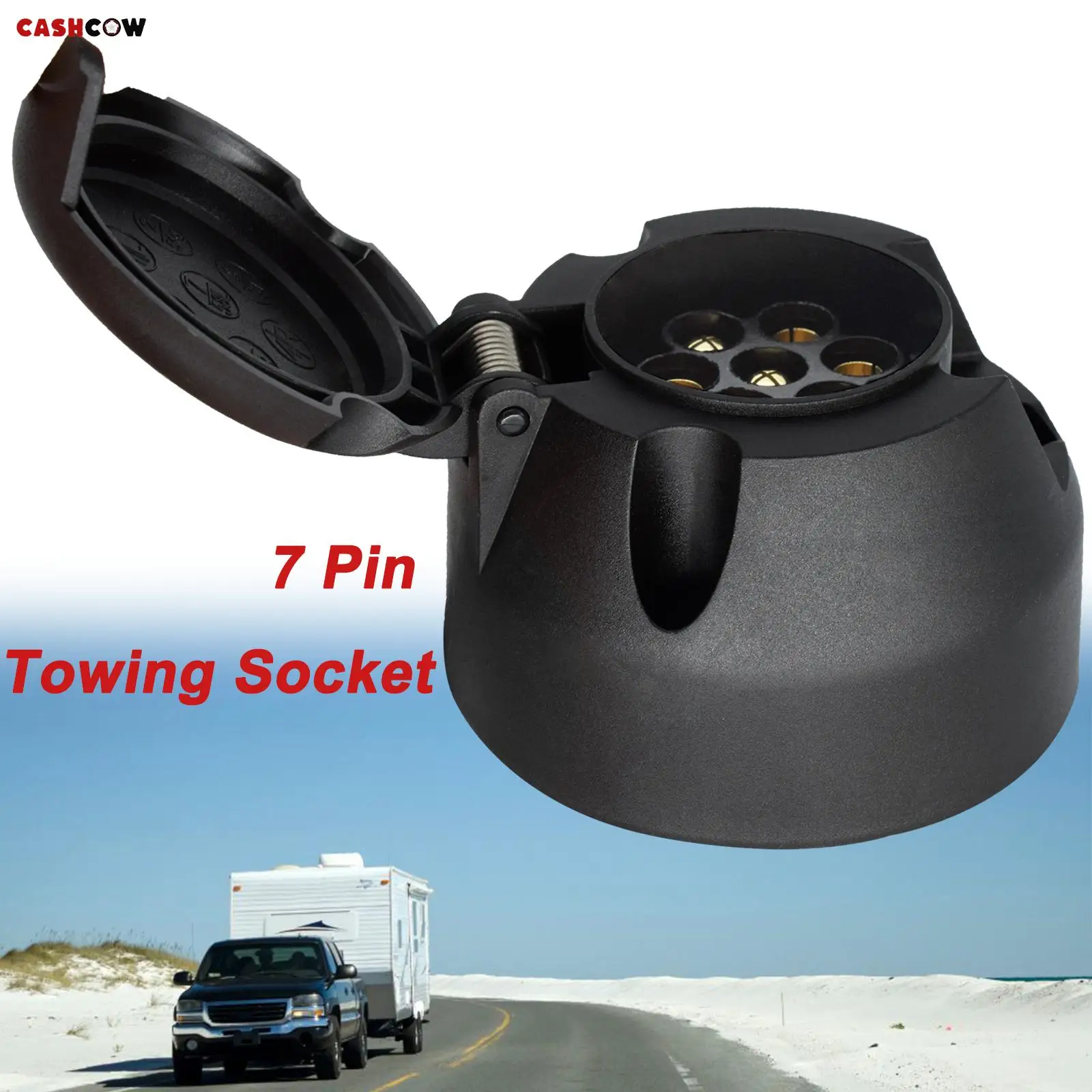 Generic 7 Pin Eu Towbar Towing Plugs Truck Rv Caravan Socket Trailer ...