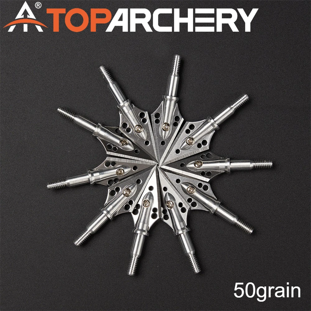 12/24/36pcs Archery Arrowhead 50grain Stainless Steel Broadhead Tips ...