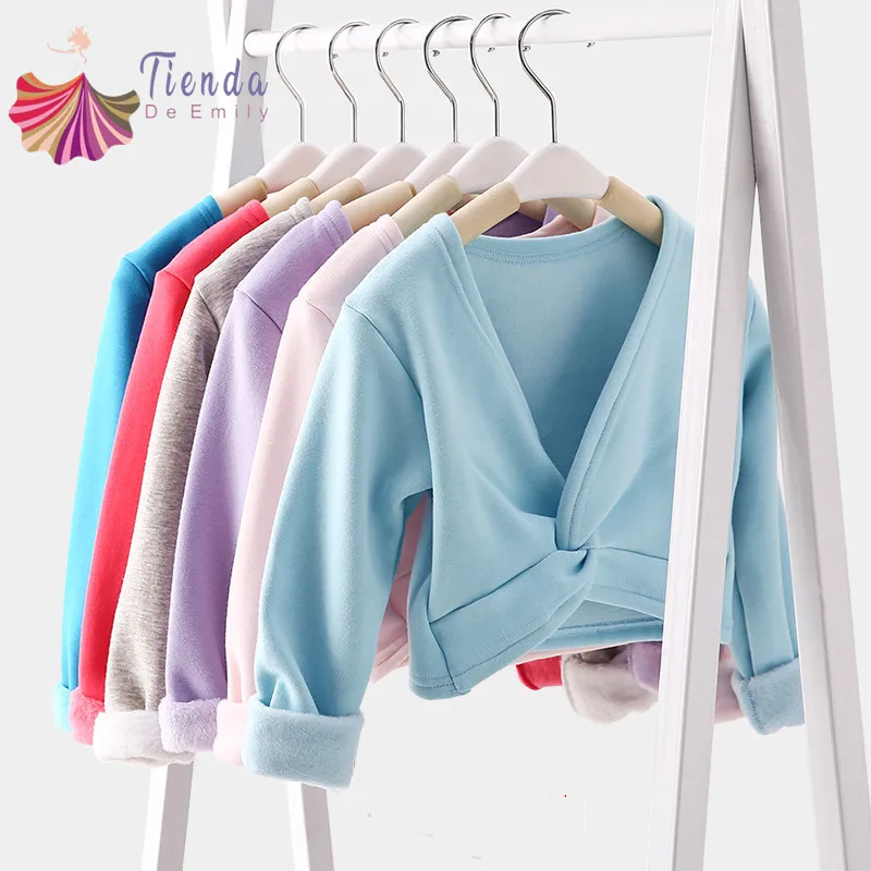 Velvet-Inner-Girls-Ballet-Wrap-Tops-Kids-Long-Sleeve-Dance-Sweater-Warm ...