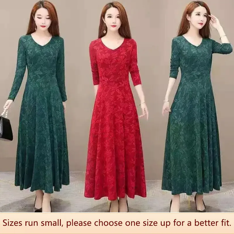Autumn-Women-Fashion-Spring-Season-Slimming-Waist-Appealing-Dress-Long ...