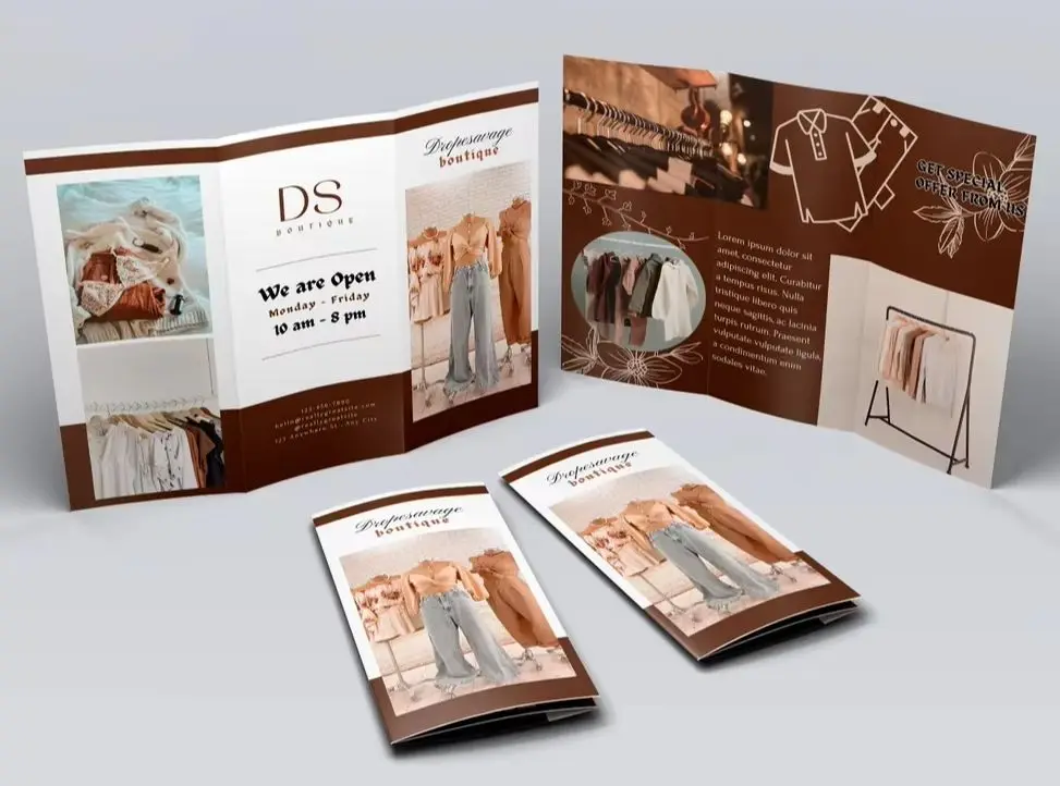 Customized Triple folding brochure A4 250g matt paper double sided ...