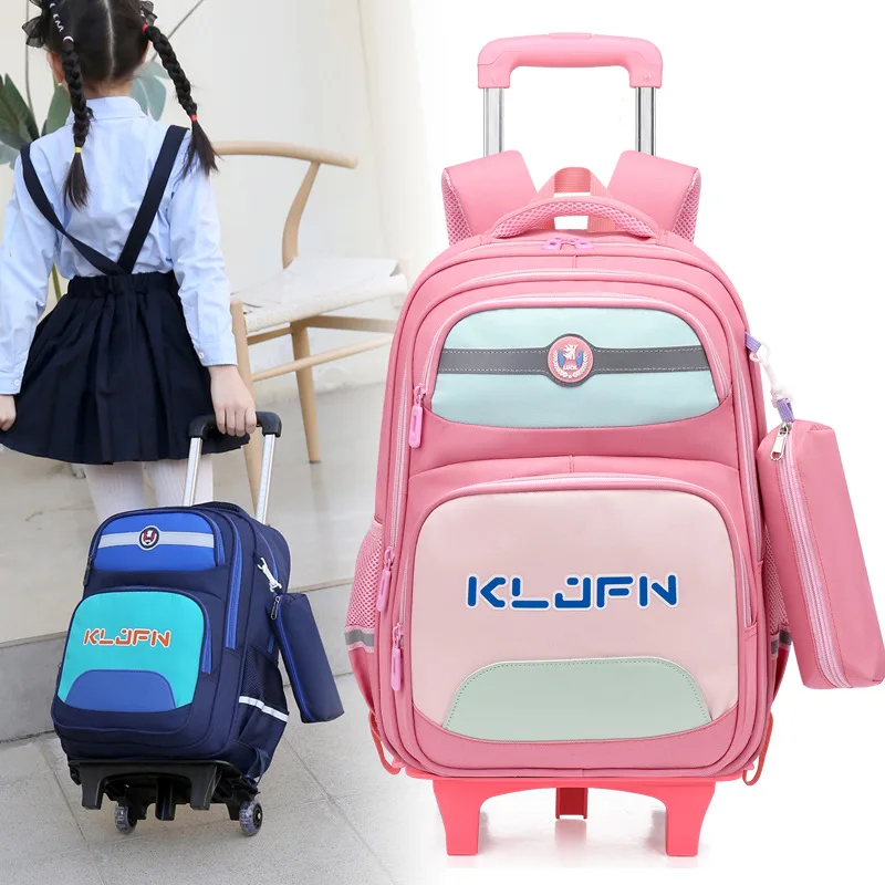Children School bags for Boys Girls Rolling Backpacks Primary School ...