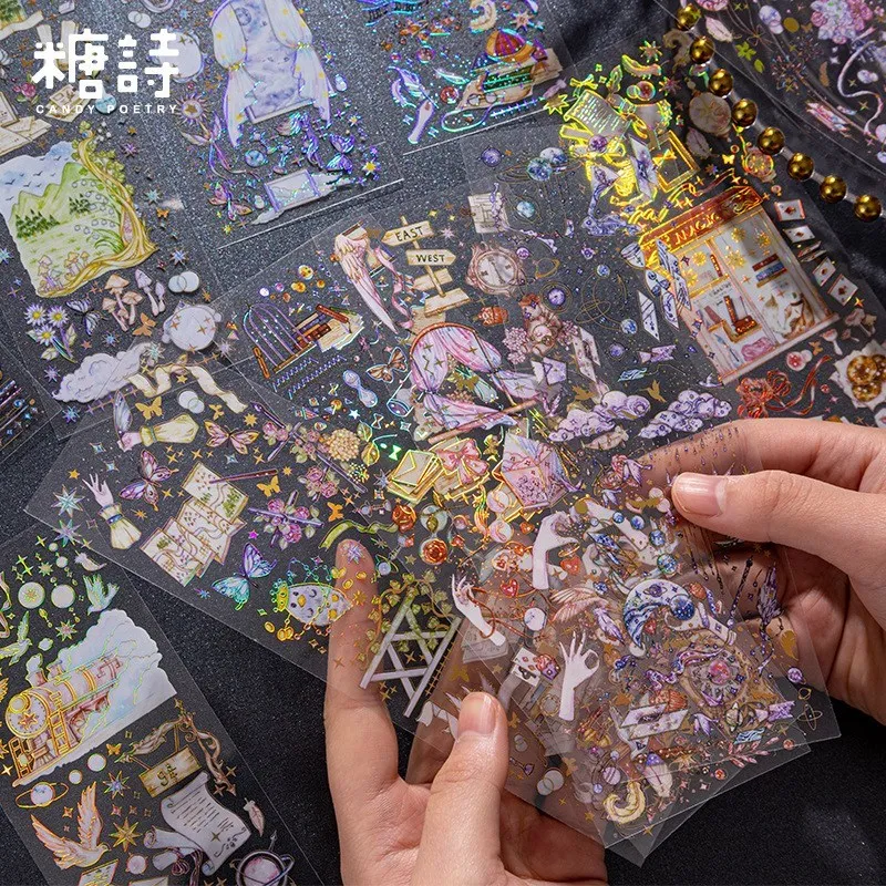 3-Pcs-Vintage-Transparent-Stickers-Pack-Scrapbooking-Resin-Stickers ...