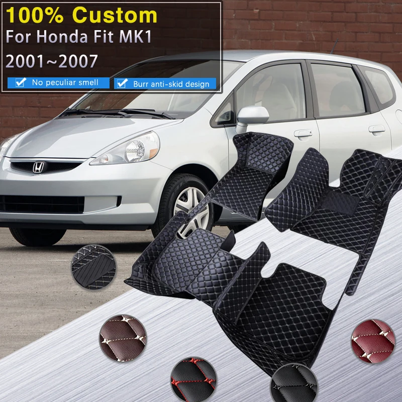 Car-Floor-Mats-For-Honda-Fit-Jazz-2001-2007-Luxury-Leather-Mat ...