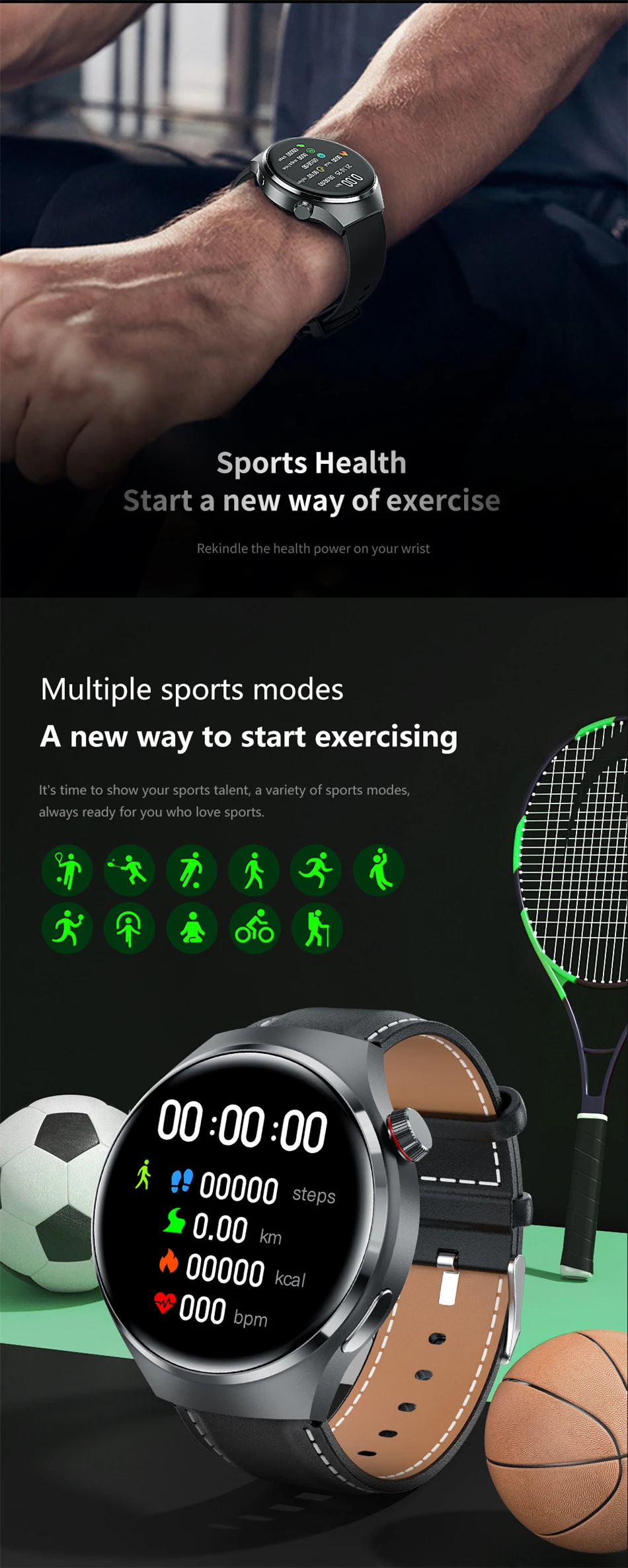 2024 NFC Watch GPS Smart Watch Men Watch AMOLED HD Screen Heart Rate ...