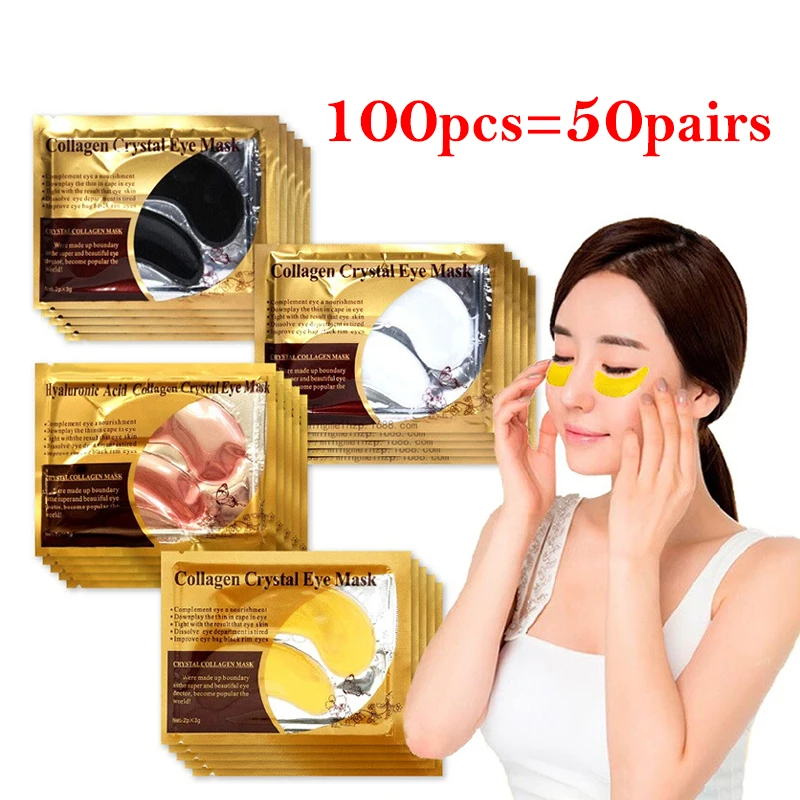 100Pcs-50Pairs-Gold-Collagen-Crystal-Eye-Mask-Firming-Eye-Patches ...