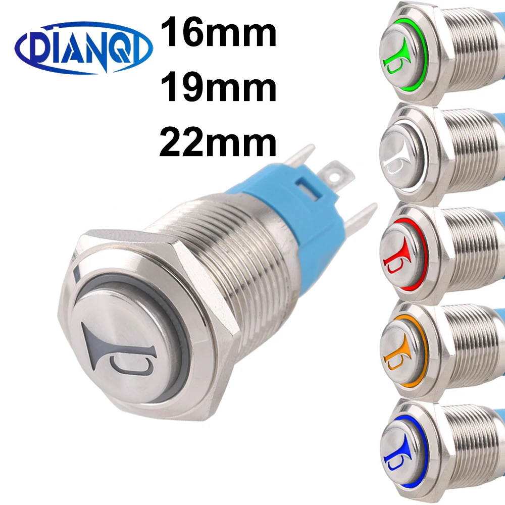 16-19-22mm-icon-Momentary-protrude-horn-trumpet-Metal-Push-Button ...
