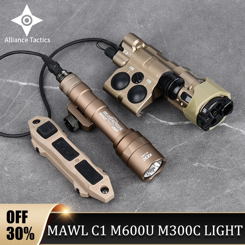 Real-MAWL-C1-Metal-Tactical-Laser-Airsoft-Metal-CNC-Upgraded-LED-Surefir-M300C-M600U-Flashlight ...