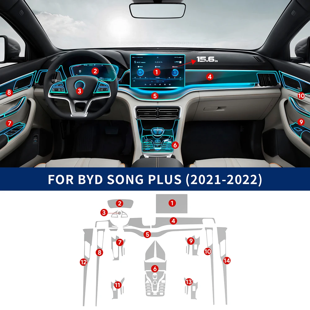 For-BYD-Song-Plus-DMI-EV-2021-2024-Seal-U-Sealion-6-Car-Center-Console ...