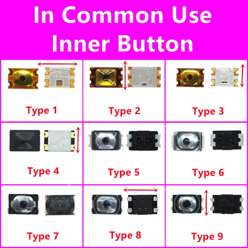 10Pcs/Lot Power On Off Inner Button Control For iPhone Android Huawei ...