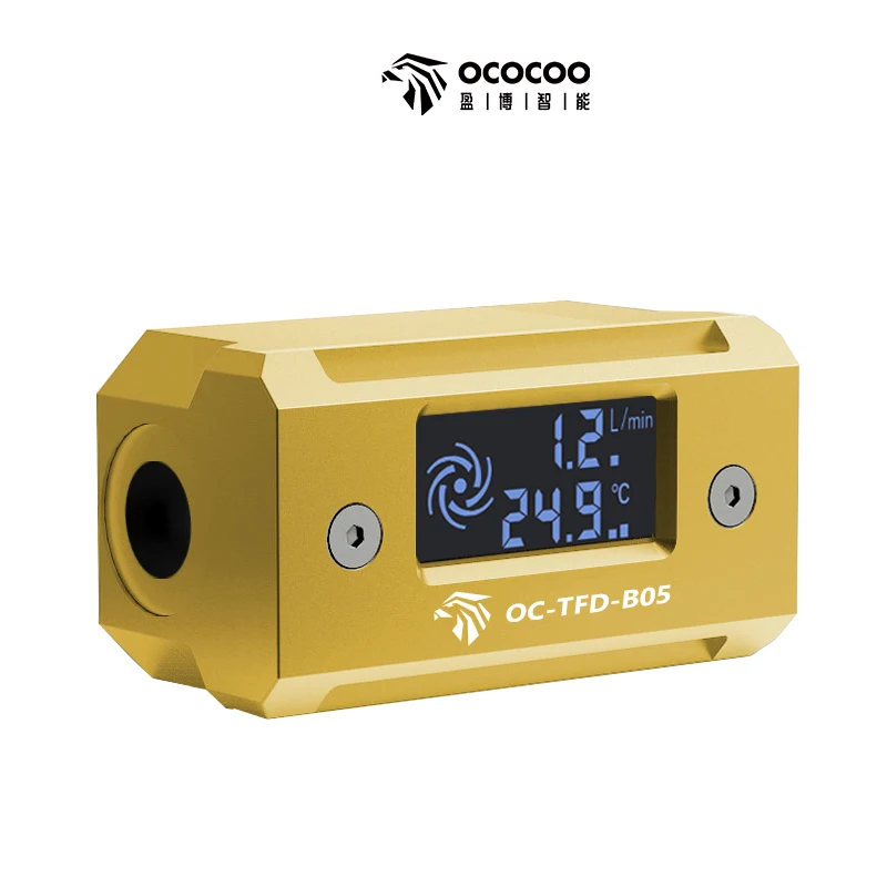 OCOCOO B05 Digital Display Flow Thermometer G1/4 Thread Water Cooling ...