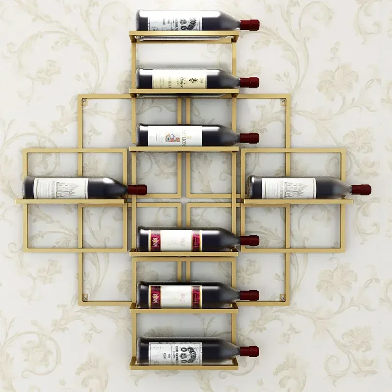 Luxury-Display-Wine-Racks-Wall-Metal-Gold-Hooks-House-Beer-Liquor-Bar ...
