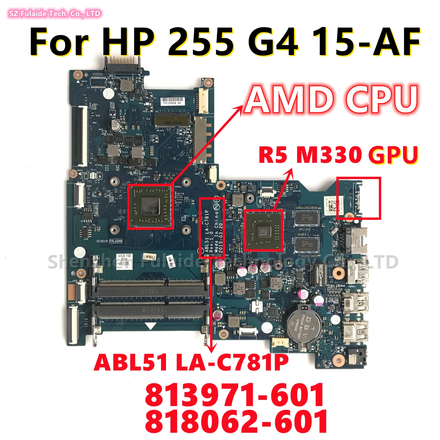 Placa-base-ABL51-LA-C781P-para-port-til-HP-Pavillion-15-af-255-G4-con ...