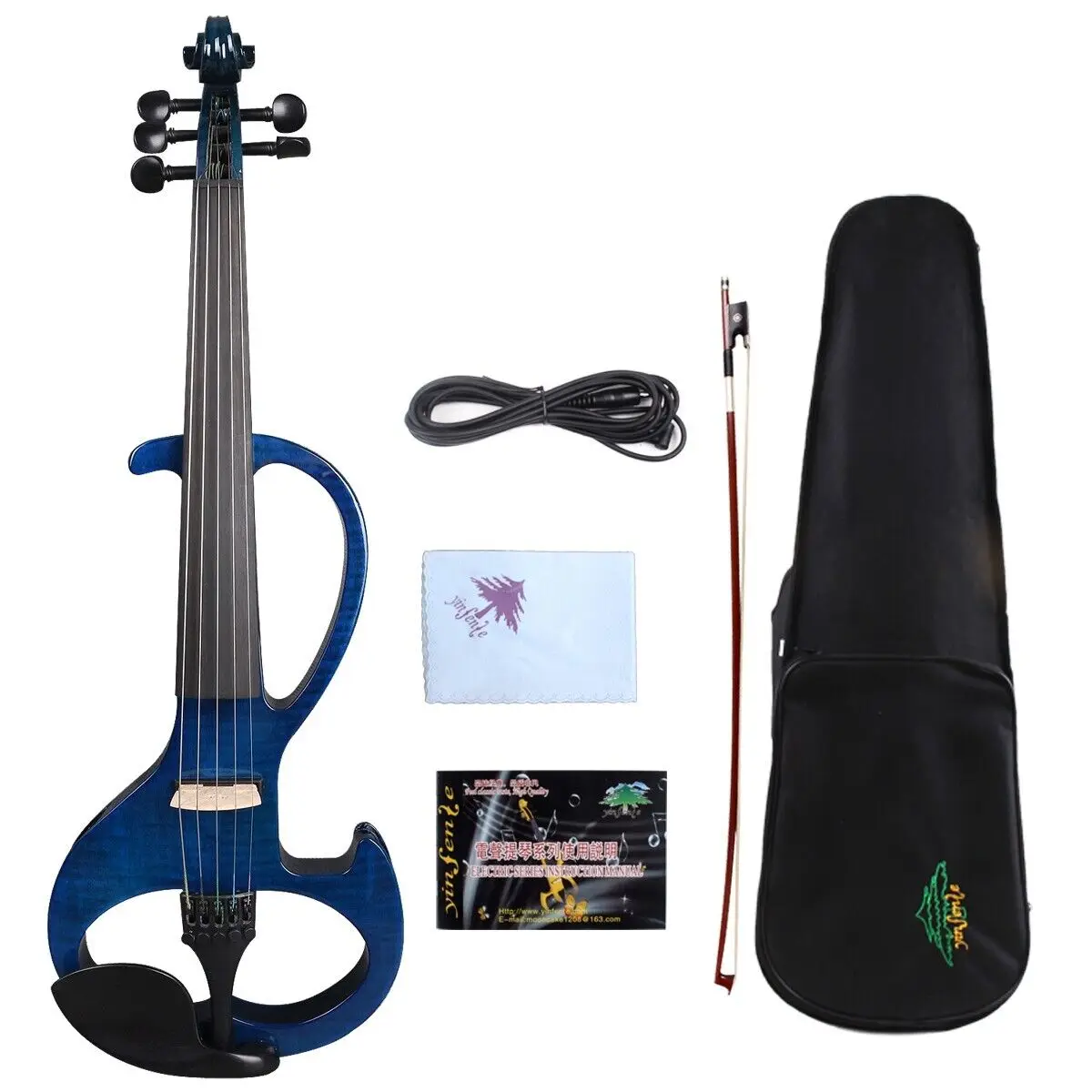 5String-Electric-Viola-Silent-Violas16-inch-Solid-wood-Blue-color ...