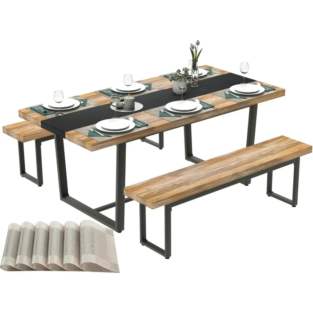 71-6ft-Dinner-Table-Set-for-6-8-12-Seat-Dining-Room-Table-with-Bench ...