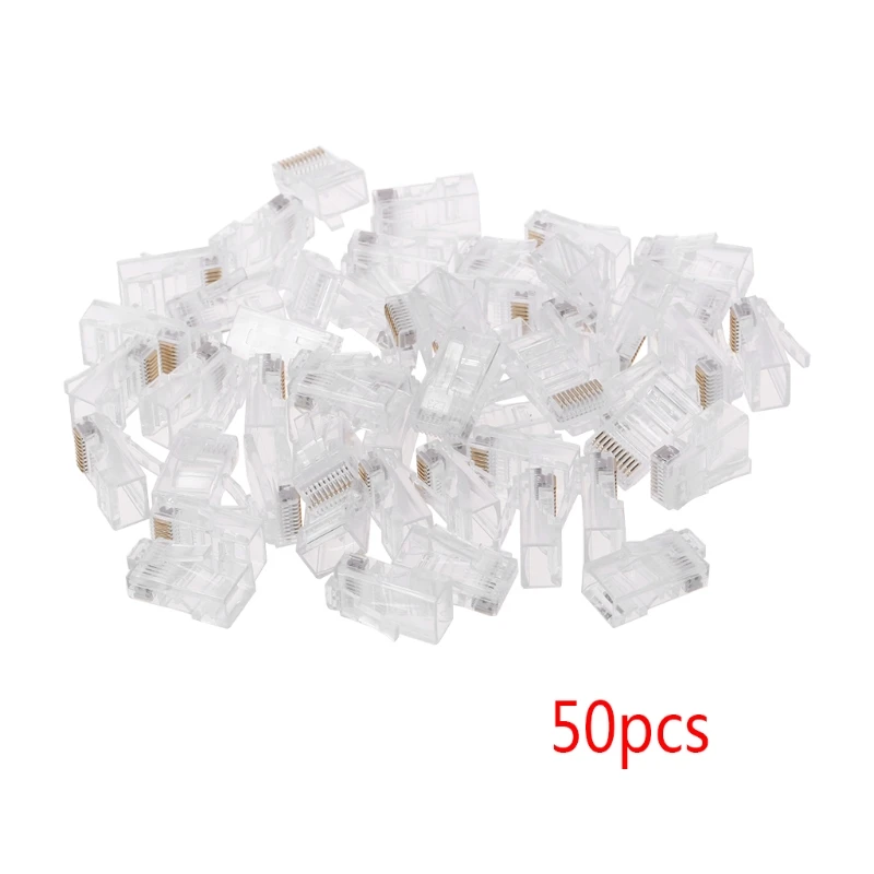 50pcs-10P10C-RJ45-RJ48-RJ50-Cat5E-UTP-Ethernet-Connector-Network ...
