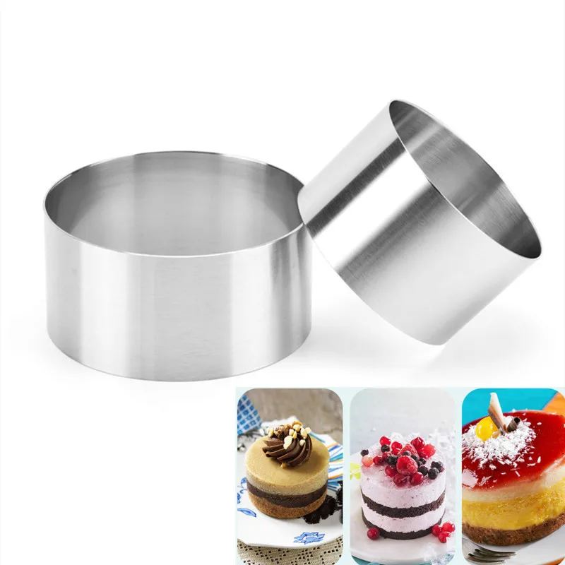 Round Shaped Stainless Steel Mousse Ring Mold DIY Cake Cutter Mould ...