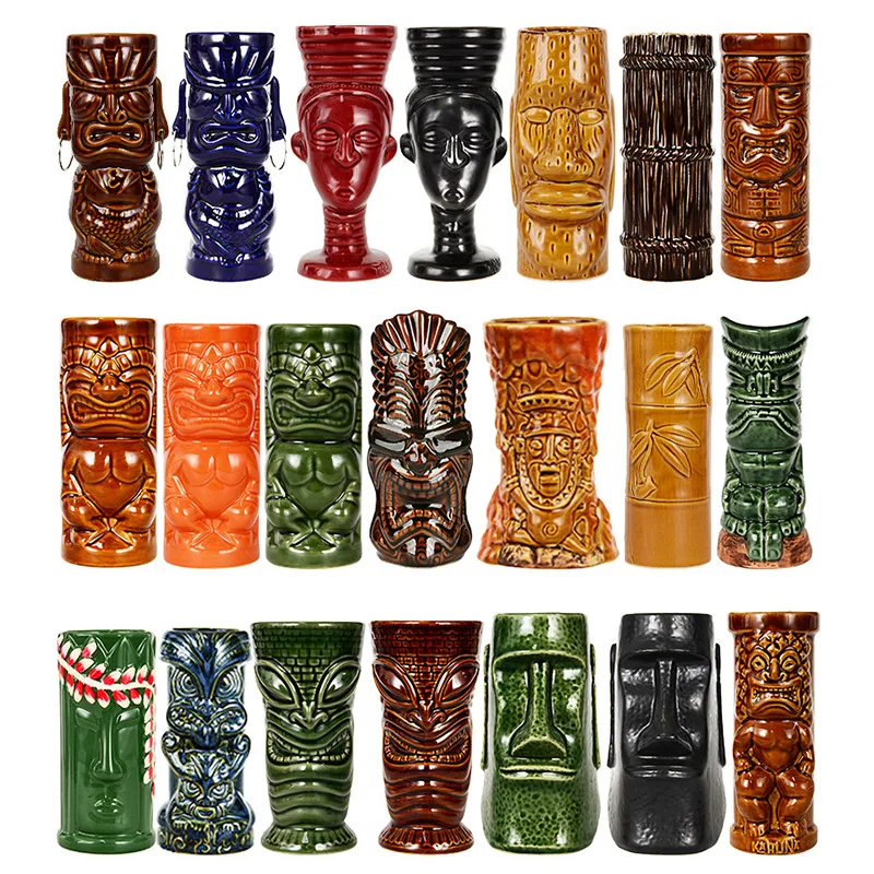 Personalized Hawaiian cocktail cups,tiki bar tiki cups，tiki mugs ...