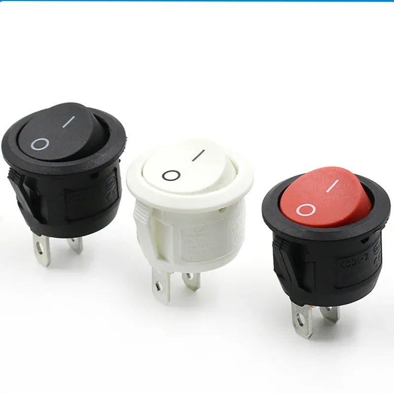 2PCS-Push-Button-Circle-Rocker-Switch-Pin-Position-250V-Snap-in-Light ...