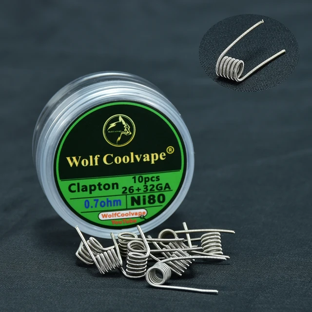 10pcs/box NI80/SS316L/A1 Alien Fused Clapton Wire Tiger coils Prebuilt ...