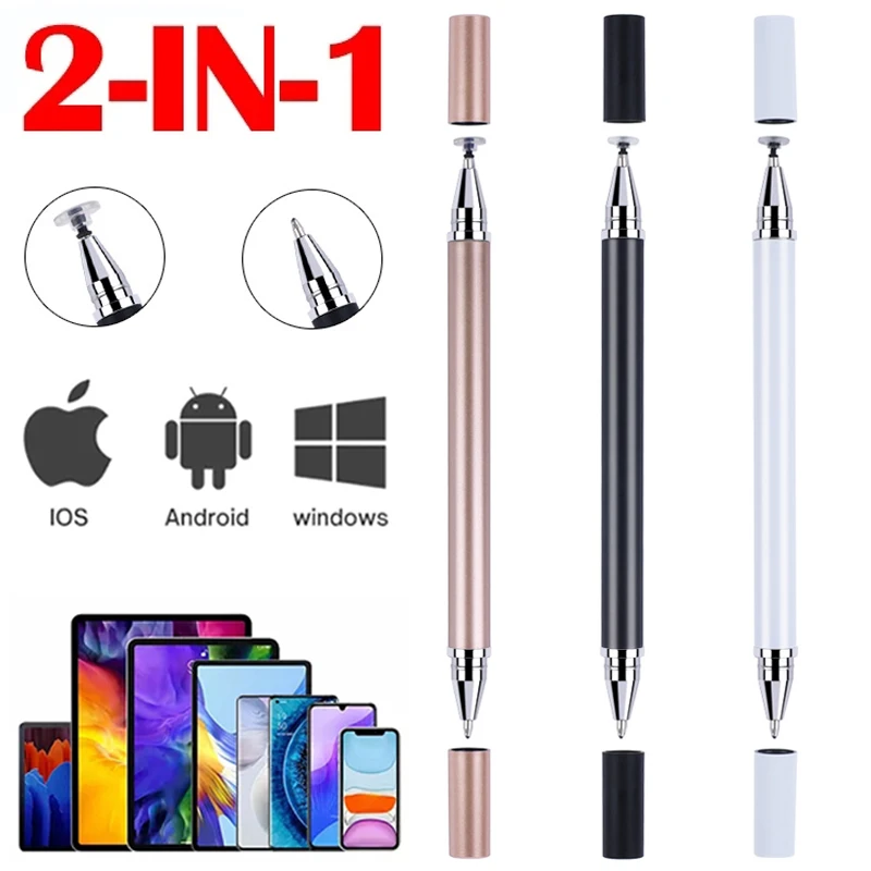 2 In 1 Stylus For Smartphone Tablet Thick Thin Drawing Capacitive ...