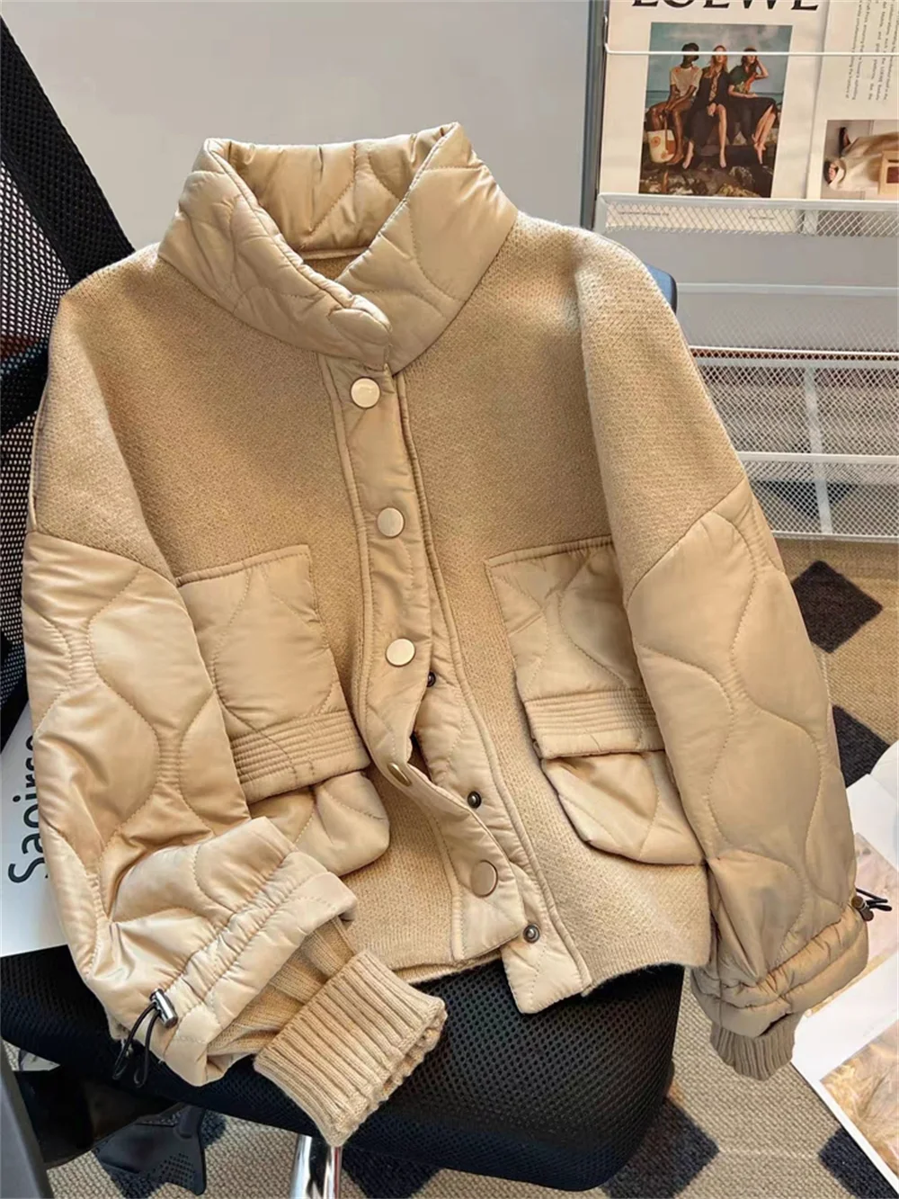 Xiaoxiangfeng-Short Cotton Jacket for Women, Popular Design, Patchwork ...