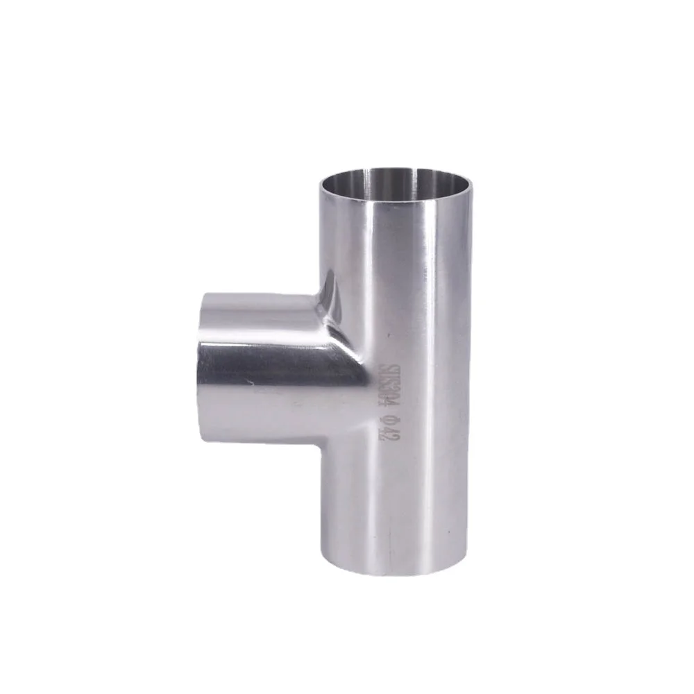 DIN-Standard-14mm-104mm-Pipe-OD-Butt-Weld-Tee-3-Way-Connector-Sanitary ...
