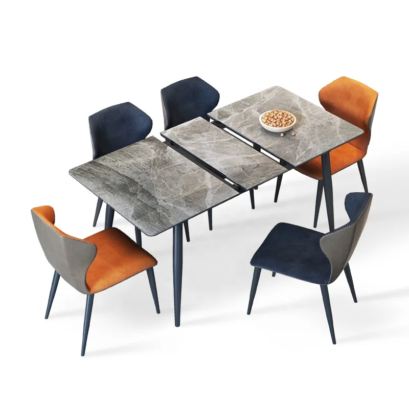 Modern-Leather-Dinner-Dining-Table-and-Chairs-4-Luxury-Dining-Chairs ...